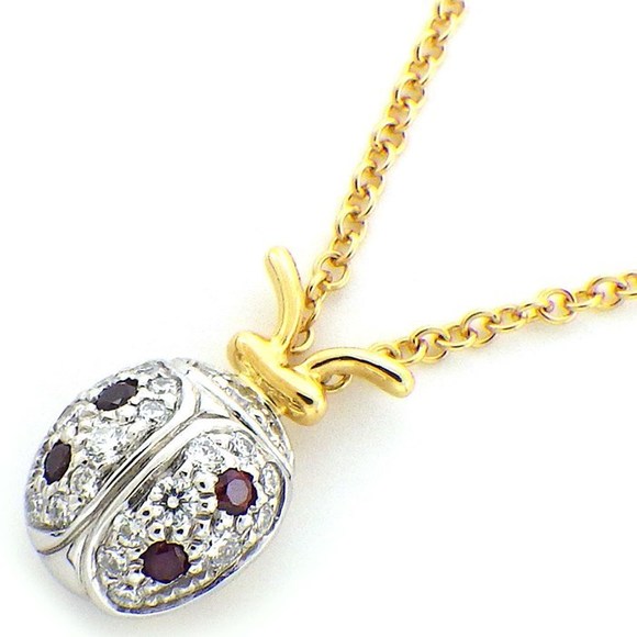 Tiffany & Co. | Jewelry | Tiffany Ladybug Garnet Diamond Necklace ...